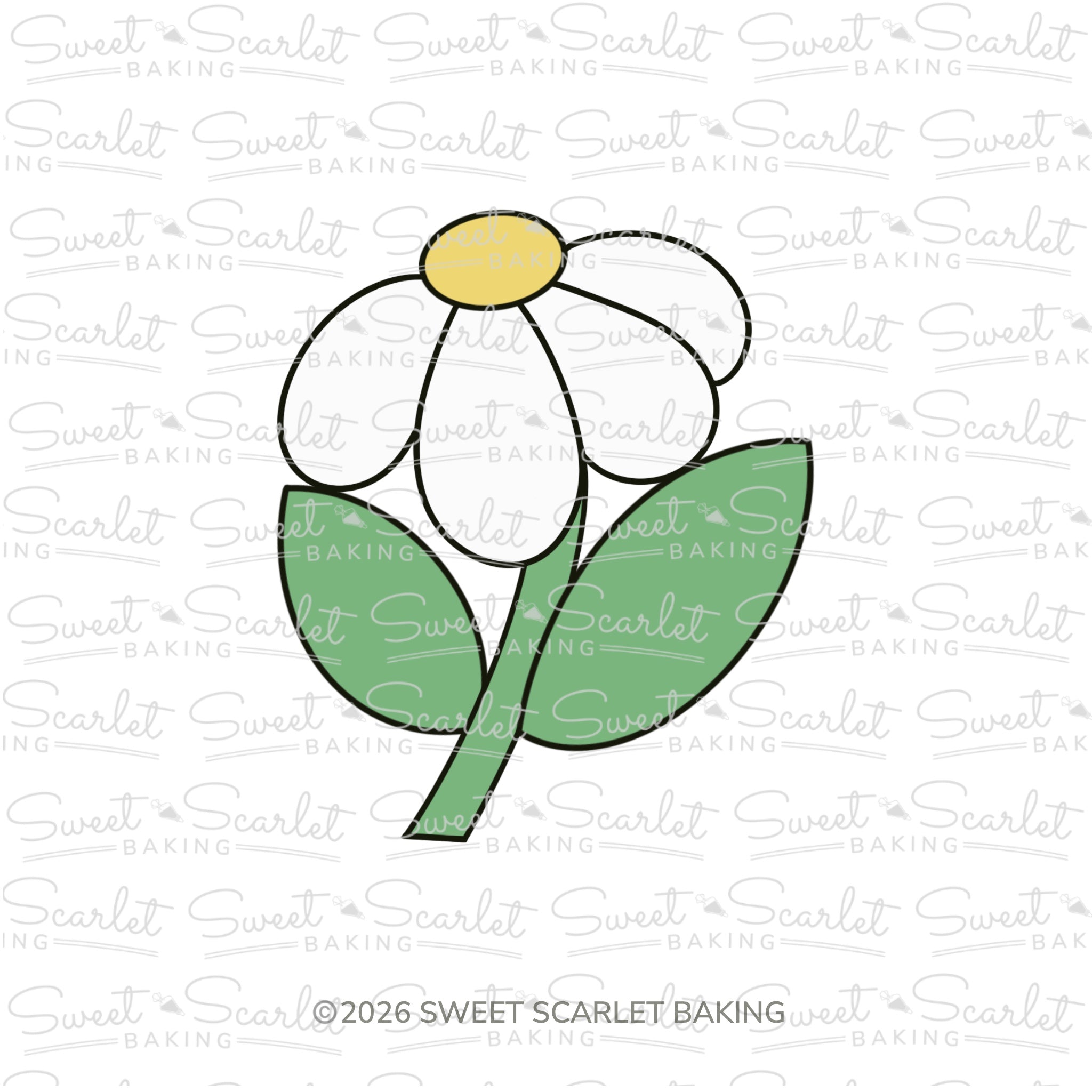Daisy with Stem Cookie Cutter – Sweet Scarlet Baking